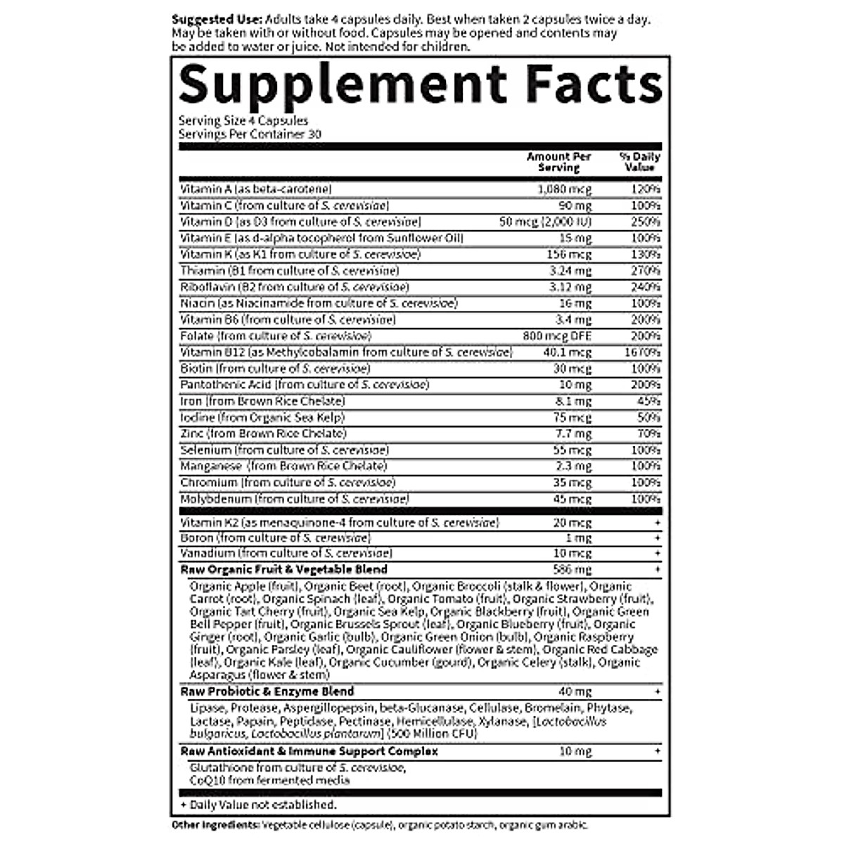 Garden of Life Multivitamin for Women, Vitamin Code Women's Multi - 120 Capsules, Whole Food Womens Multi, Vitamins, Iron, Folate not Folic Acid & Probiotics for Womens Energy, Vegetarian Supplements