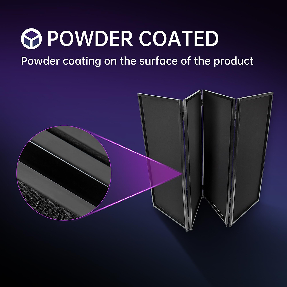 ECOTRIC Portable DJ Facade Booth Foldable Cover Screen with White/Black Facade+Cloth Frame Booth Steel +Travel Bag Case Projector Display Scrim Panel with Folding