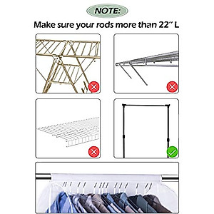 KEETDY 43" Hanging Garment Bags for Closet Storage Large Clear Window Hanging Clothes Storage Garment Rack Cover Coat Protector for Suit, Wardrobe, Bottom Enclosed