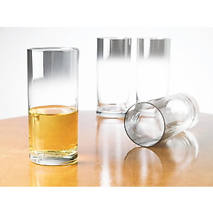 Barski Highball Glass -Drinking Tumblers - Glasses - Smoked - for Water, Juice, Wine, Beer and Cocktails - Set of 4-12 Oz. - Made in Europe