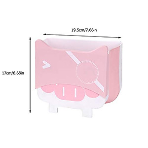 Cabilock Kitchen Hanging Trash Can Small Foldable Waste Bins Hanging Cabinet Trash Can Home Wall Bedroom Office Car Waste Container (Pink)