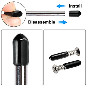 PATIKIL 1.5 mm Round Rubber End Caps, 200 Pack Vinyl Bolt Cover Caps Flexible Screw Thread Protectors for Metal Tubing Rod Bolts, Black-Red