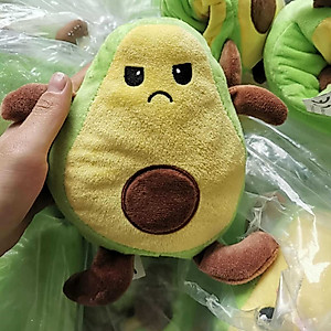 OUKEYI Avocado Plushie Toy Figure Stuffed Toy Double-Sided Mood Plushie Yellow and Green