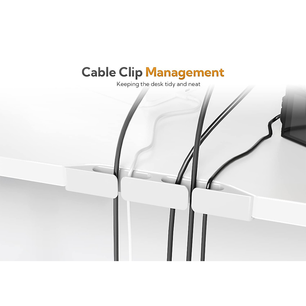 Claiks Triple Motor L Shaped Standing Desk, 63 x 55 inch Corner Stand Up Desk, Adjustable Height Desk with Splice Board, White Frame/White Top