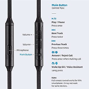 Mr Rex Replacement Audio Cable Cord with Mic for Bose 700 QuietComfort QC35 QC35II QC25 QC45 Headphones, JBL E45BT E55BT E65BTNC 750NC Earphone, Nylon-Braided 2.5mm to 3.5mm Aux Cord Wire(1-Pack, 5ft)