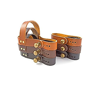 oopsmark The Bicycle Wine Rack - Bike Bottle Holder and Carrier for Picnics - Handmade Leather Accessory (Black)