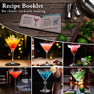 Vabaso Bartender Kit, 24pcs Bartending Kit Cocktail Shaker Set, 25oz Martini Shaker Bar Tools Set, Bar Accessories for The Home, Housewarming Father's Day