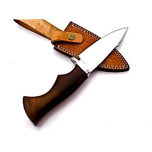 Nooraki BK-361 Handmade 440c Stainless Steel Bowie knife with leather sheath Razor Sharp, Multipurpose Knife with Rose Wood Handle for Everyday Carry, Camping, Hunting, 10" Length