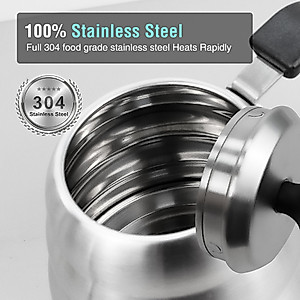 TRINIDa Gooseneck Kettle for Pour Over Coffee and Tea, 26 fl oz with Thermometer, Stainless Steel Triple Layer Bottom, Precision Pour Drip Spout, for all Stove Tops