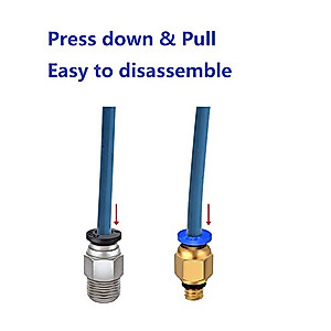 CHPOWER 2 Meter Capricorn for 1.75mm Filament with PTFE Teflon Tube Cutter + Upgraded PC4-M6 and PC4-M10 Pneumatic Fittings
