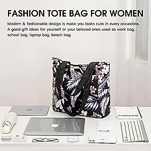 Muzale Women Tote Bag - Laptop Tote Bag with Zipper Pocket Lightweight Shoulder Bag Handbag Purse for Work Gym Beach Travel