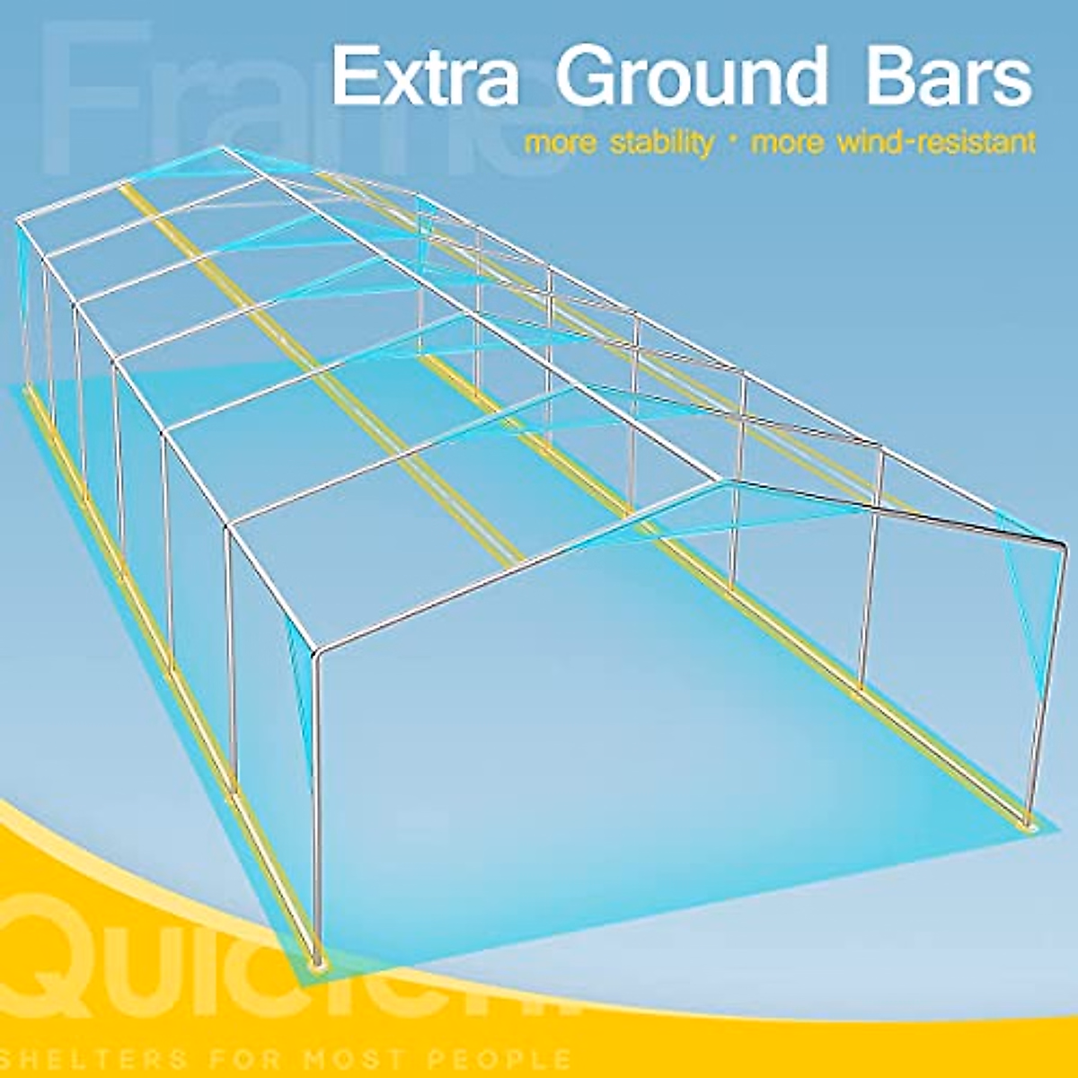 Quictent 20'x 40' Upgraded Galvanized Heavy Duty Gazebo Party Wedding Tent Canopy Carport Shelter with Carry Bags(20x40, White)