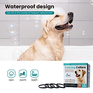 EON SNUGGLEMATES Calming Collar for Dogs 4 Packs Dog Pheromone Calm Collars Relief Anxiety Stress Separation Lasts 60 Days Relieve Bad Behavior 25 Inches Size Flexible Adjustable Dog