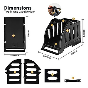 GUERMOK Thermal Label Holder for Rolls & Fan-Fold, Fragile Shipping Label, Label Stand Desktop Printer Holder-Home Office Accessory-Sticker Dispenser for Holographic Vinyl (Black), 9 inches