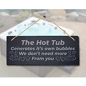 Fprqlyze Hot Tub Generate Bubbles Don't Need More Wooden Hanging Door Sign Bath Wood Plaque Sign