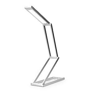 kwmobile Foldable LED Desk Lamp - Folding Portable USB Table Light with 3 Brightness Settings - for Home, Reading, Studying, Work, Travel - Silver