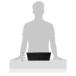 Home Basics Large Polyester Woven Strap Open Bin, Black