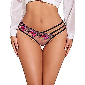 Avidlove Women's Panties Low Waist Mesh Bikini Underwear Cut-out Panties Sexy Naughty