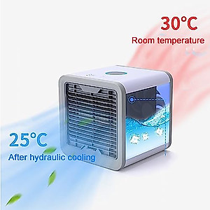 Portable Air Conditioners,Evaporative Air Cooler Powerful, Quiet, Lightweight and Portable Space Cooler with Hydro USB Quiet Air Cooler for Room Office Desk (A)