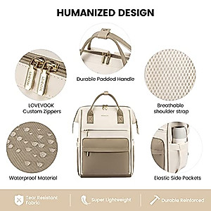 LOVEVOOK Laptop Backpack Purse for Women Waterproof Teacher Nurse Bag, 15.6 inch Work laptop Bag with USB Port, Business Travel Computer Backpack