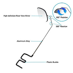 Accmor 2pcs Bike Eyeglass Mirror, 360 Degree Adjustable Bicycle Cycling Rear View Wide Angle Mirror, Riding Accessories