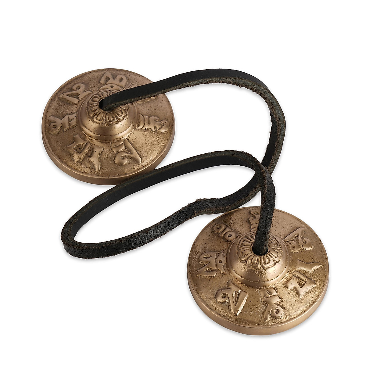 Ajuny Tibetan Tingsha Cymbals Meditation Handcrafted Buddhist Meditation Yoga Chime Bells Embossed With OM Mane Padme Hum Symbols Manjira Healing Instrument Spiritual Gifts