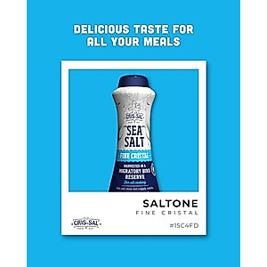 Cris-Sal Gourmet Fine Cristal Sea Salt, Full Flavor Premium Natural Grain, Great for Cooking, Table Seasoning Recipes, Pantry Friendly, 17.63 Oz