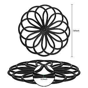 Smithcraft Trivets for Hot Dishes, Silicone Trivet Mat Hot Pads for Kitchen Decor, Round Trivets Hot Pots and Pans, Heat Resistant Mat Countertop, Trivets Table &Quartz Countertops Teal Mats Set 6