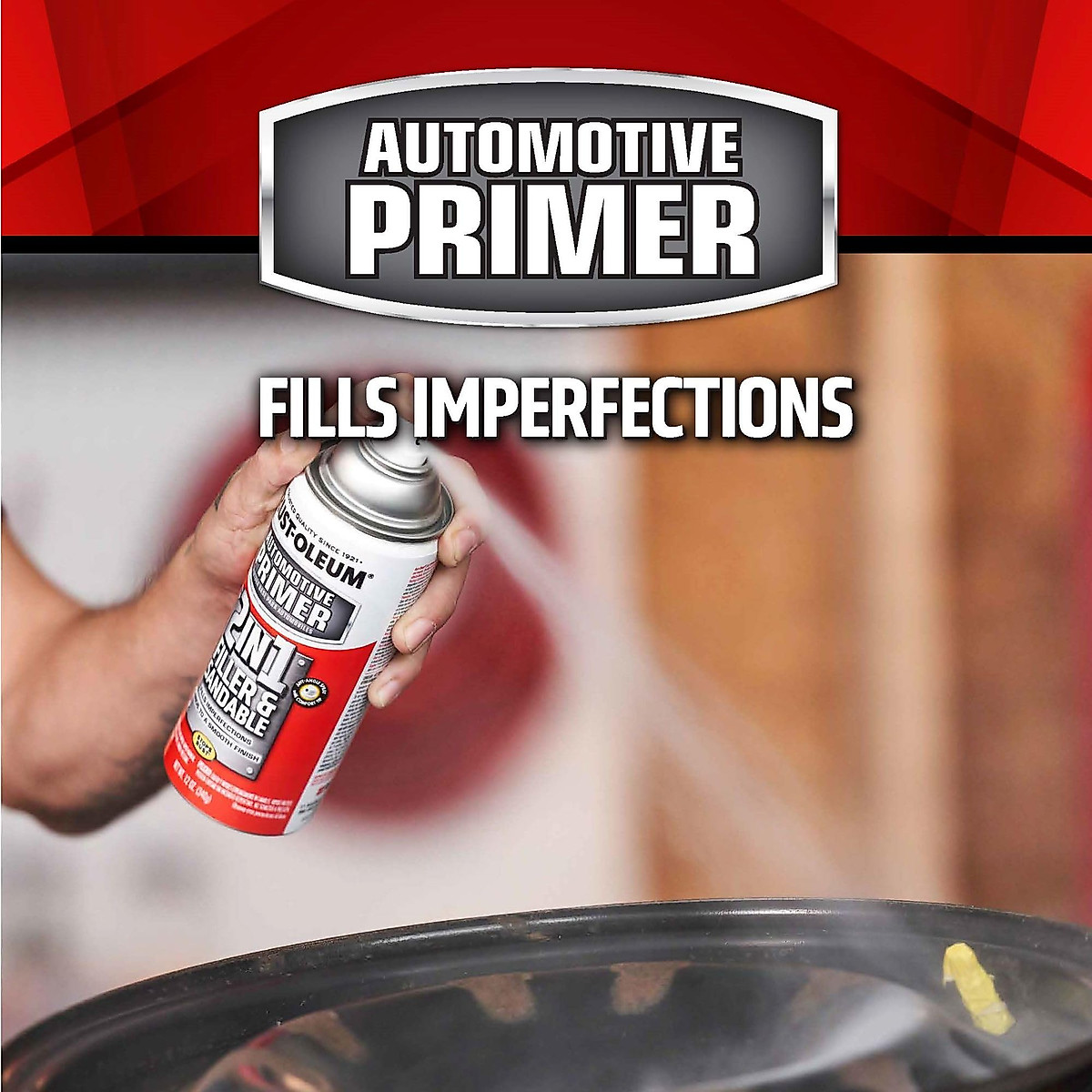 Rust-Oleum 260510-6PK Automotive 2-in-1 Filler & Sandable Primer Spray, Gray, 12 oz (Pack of 6)