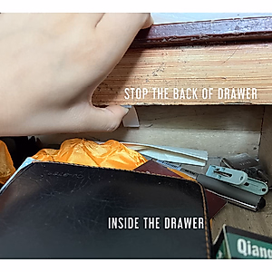 LLERRA Hard Plastic Drawer Stops with Screws, Clear Non-Slip Drawer Stop Hardware Replacement for Dresser Drawers (10) LLDS-1020 DS-12