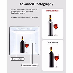 Glendan 24"x24" Light Box Photography, Large Photo Light Box with 288 LED Beads, CRI >95, Professional Portable Photo Booth Shooting Tent Kit with 6 Color Backdrops for Product Photography