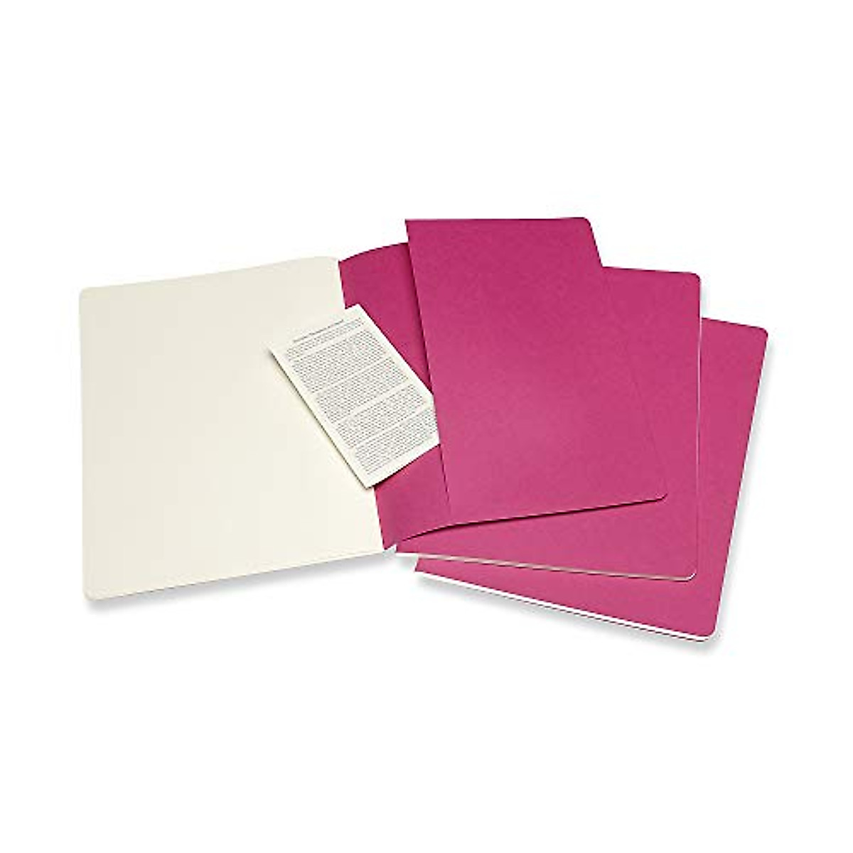 Moleskine Cahier Journal, Soft Cover, XL (7.5" x 9.5") Plain/Blank, Kinetic Pink, 120 Pages (Set of 3)