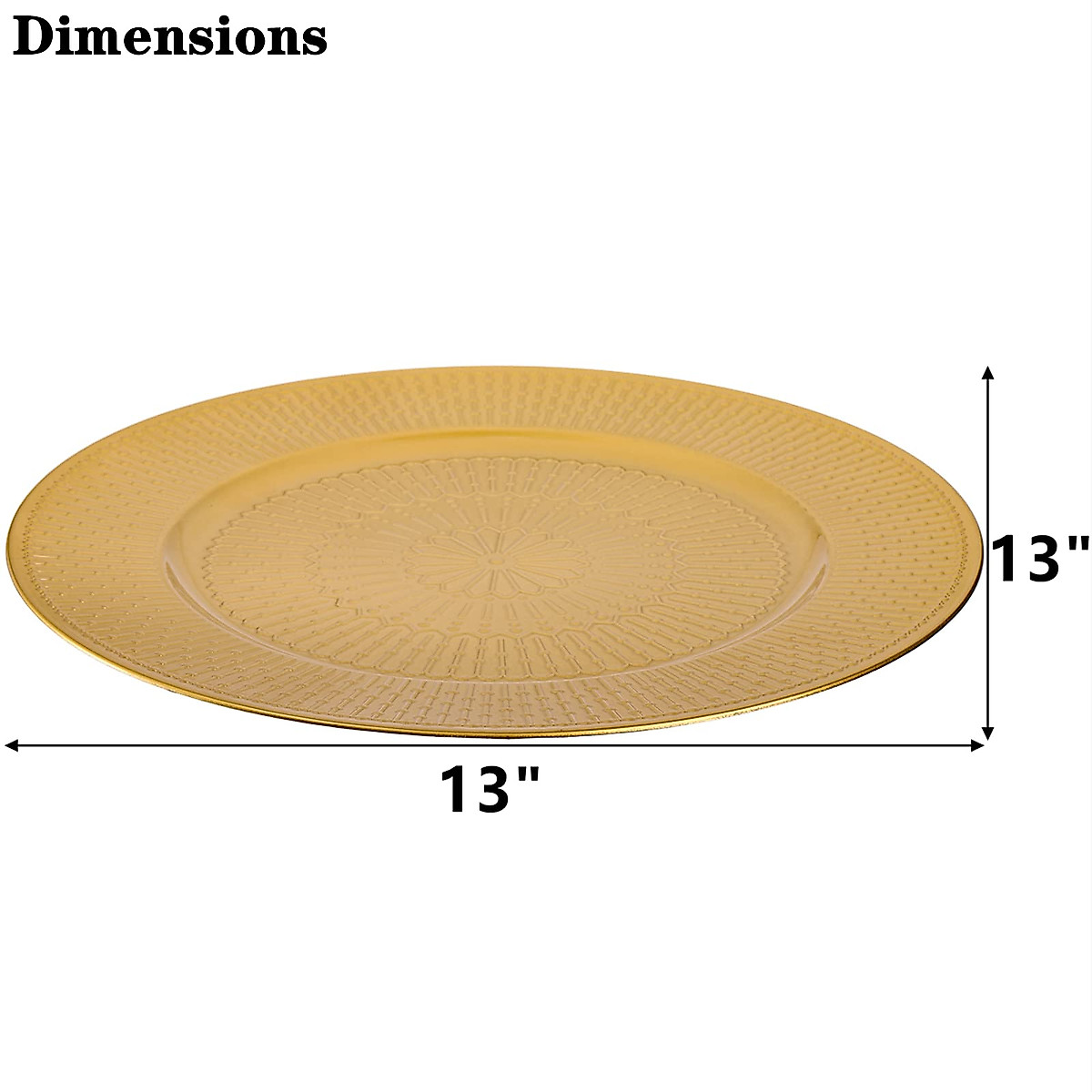 DEAYOU 12 Pack Gold Charger Plate, 13-inch Beaded Chargers Plates, Wedding Charger Platter for Serving, Party, Holiday