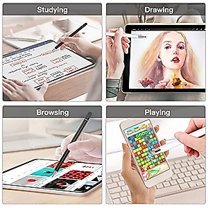 Stylus (2 Pcs), StylusHome Magnetic Disc Universal Stylus Pens Touch Screens for Apple/iPhone/Ipad pro/Mini/Air/Android/Microsoft/Surface All Capacitive Touch Screens - Black/White