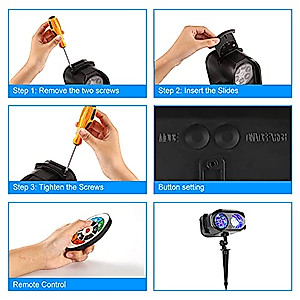 Christmas Projector Lights, Joycabin 6-in-1 Aurora Moving Patterns LED Lights, Waterproof Halloween Landscape Light with Remote Control Timer for Outdoor/Indoor Christmas Holiday Party