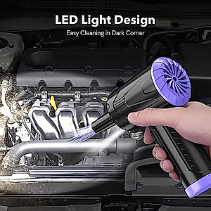 Compressed Air Duster Air Blower - 110000RPM Powerful Electric Air Duster Keyboard Cleaner for Computer PC Cleaner Car Duster Replace Canned Dust Off Rechargeable Cordless Compressed Air Can 6000mAh