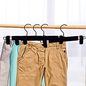 Pants Hangers with Clip 20 Pcs, Rotatable Hook, Durable and Sturdy Skirt Hangers Suit for Jeans, Socks