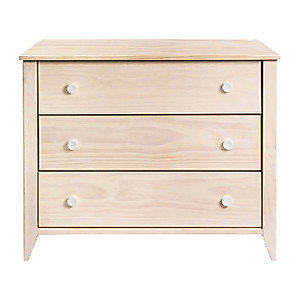 Babyletto Sprout 3-Drawer Changer Dresser with Removable Changing Tray in Washed Natural and White, Greenguard Gold Certified