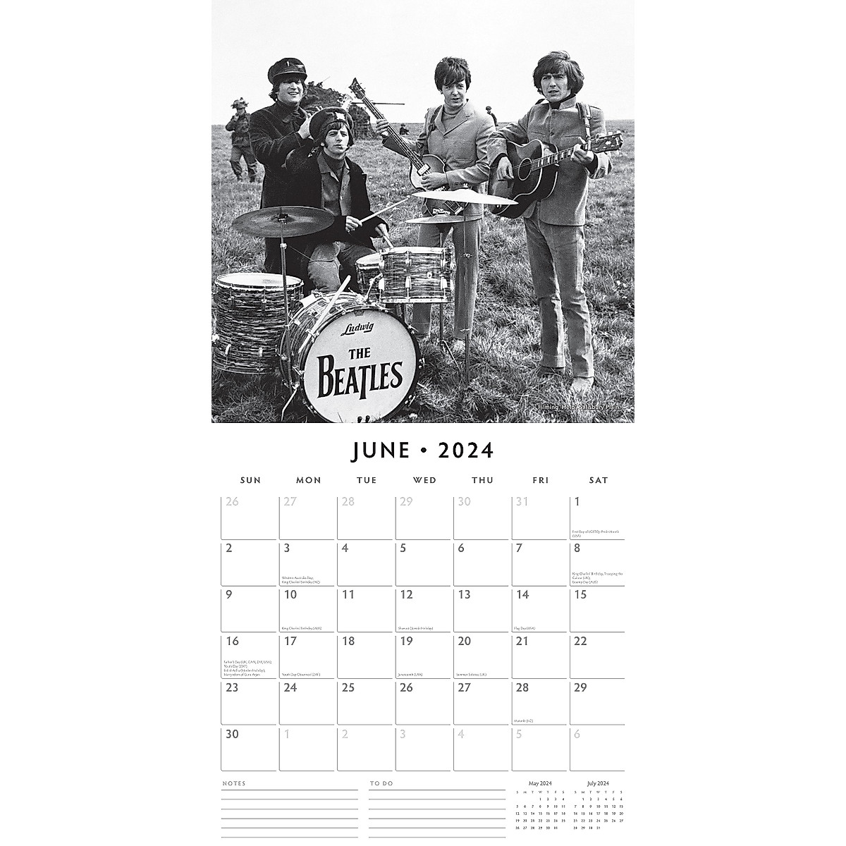 2024 The Beatles Wall Calendar by Red Robin, 12 x 12