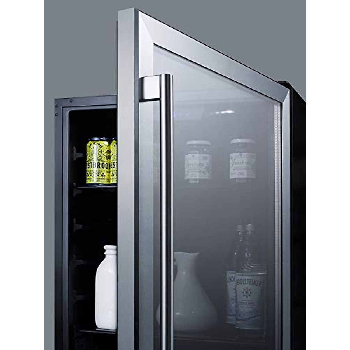 Summit AL57GCSS 24" ADA Compliant Commercial Compact Refrigerator with 5 cu. ft. Capacity Door Lock Frost Free Operation Door and Temperature Alarm in Stainless Steel