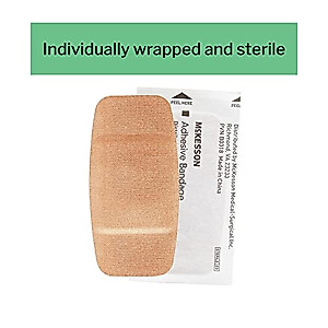 McKesson Adhesive Bandages, Sterile, Fabric Patch, 2 in x 4 in (50 Count (Pack of 1))