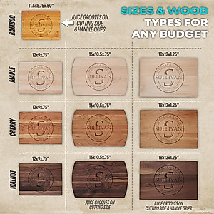 Blue Ridge Mountain Gifts Personalized Wood Cutting Board - Laser Engraved Custom Chopping Boards - Elegant Gift for Wedding, Anniversary, Housewarming, Couples - Unique Present - Durable Kitchen Tool