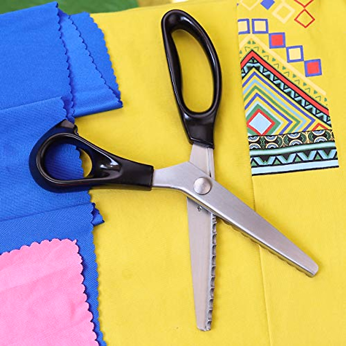 Hui Tong Strong & Sharpe Pinking Shears,Pinking Shears Scissors for Fabric, Serrated and Scalloped Scissors Fabric,3mm,5mm,7mm (Scalloped 7mm)