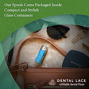 Dental Lace Vegan Dental Floss Refills, Plant Based Floss, 2 Floss Refills with Recyclable Packaging, 66 Yards