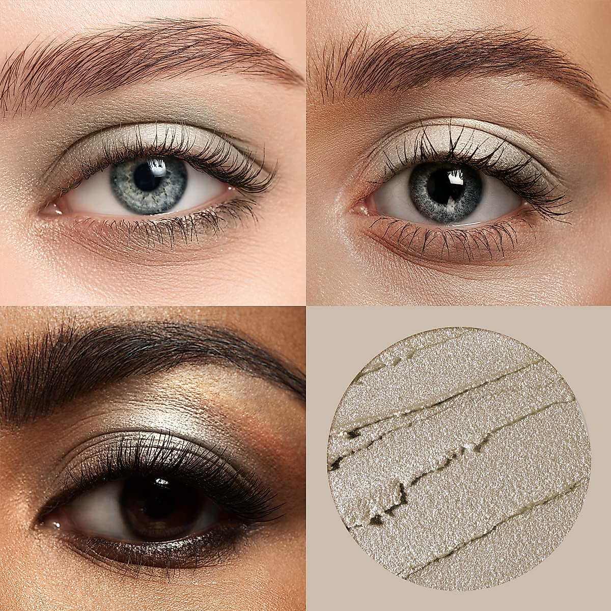 Cream Single Eyeshadow Stick with Blending Brush, Hypoallergenic Eye Shadow Stick Makeup, Pro Waterproof & Long Lasting Eye Brightener Stick, Eyeshadow Pencil Crayon Shimmer #06