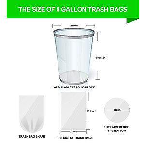 Clear Medium Garbage Bags – FORID 8 Gallon Trash Bags 30 Liter Wastebasket Bin Liners 220 Count Plastic Trash Bags for Bathroom Bedroom Office Trash Can