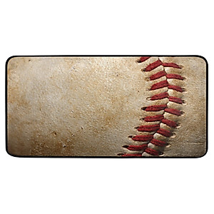 Kitchen Floor Mat Vintage Sport Ball Baseball Non Slip Absorbent Runner Rugs Doormat for Entryway Entrance Bathroom Garage Home Decor Indoor Outdoor 39"x20"
