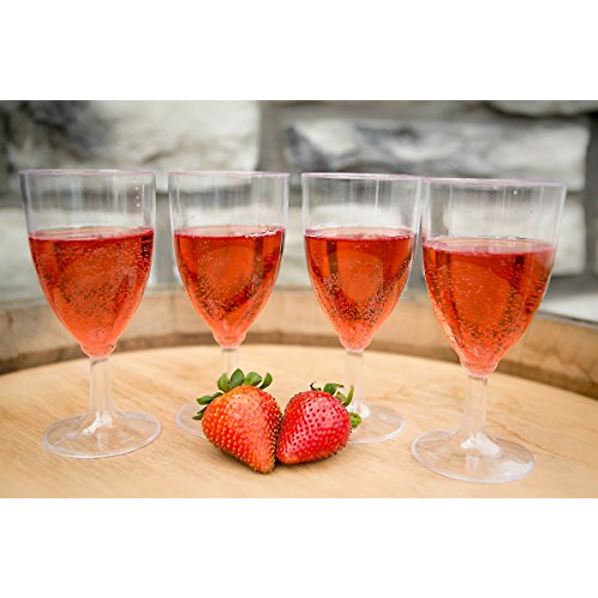 Party Essentials WINEBOX-6 Hard Plastic 1-Piece Wine Glass, 8-Ounce Capacity, Clear (Case of 48)