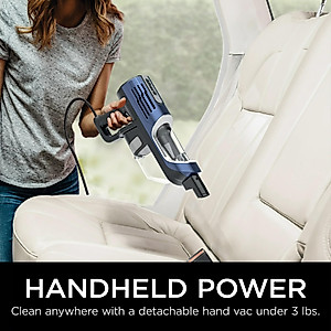 Shark HZ600 Ultralight Pet Pro Corded Stick Vacuum with PowerFins & Self-Cleaning Brushroll, Converts to Hand Vacuum, Pet Crevice & Upholstery Tools, Blue (Renewed)