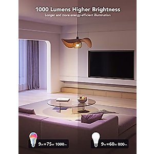 Govee Smart A19 LED Light Bulbs, 1000LM RGBWW Dimmable, Wi-Fi & Bluetooth Color Changing Light Bulbs, Works with Alexa & Google Assistant No Hub Required, 75W Equivalent Smart Bulbs, 2 Pack